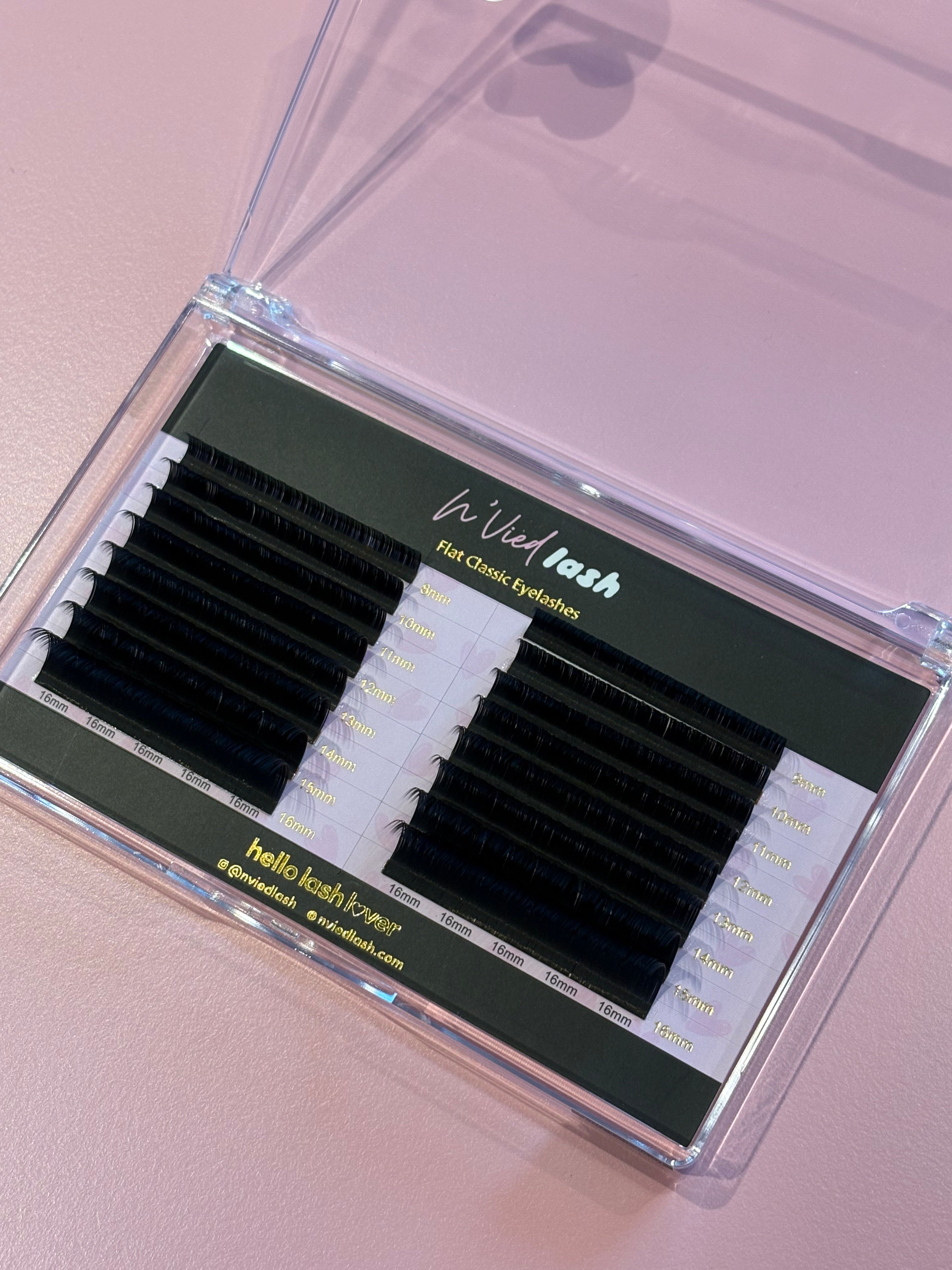 Flat Classic Eyelashes Mixed Tray 8mm-16mm – N’Vied Lash